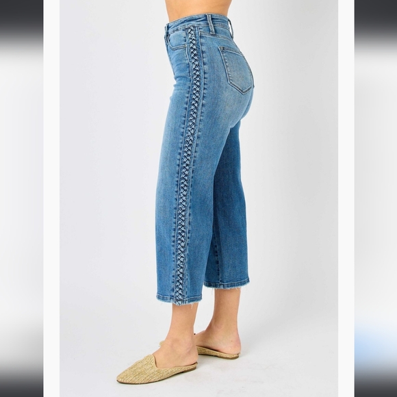 Judy Blue | Jeans | Judy Blue Braid Crop Wide Leg Jeans | Poshmark